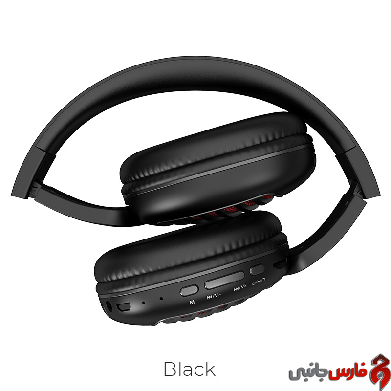 هدفون مشکی بلوتوثی و رم خور Hoco W23 Brilliant Sound (گارانتی ۱۲ ماهه ...